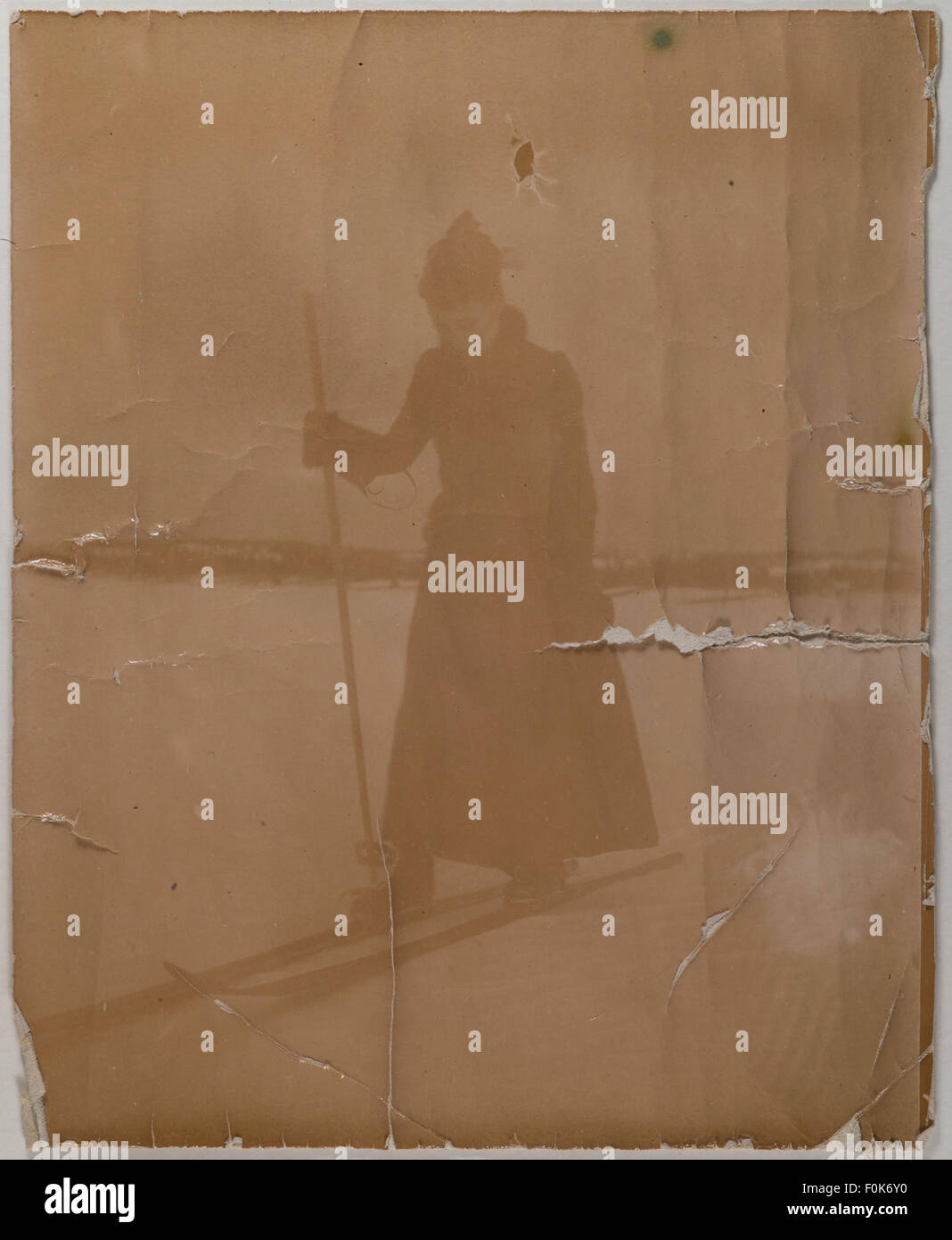 Mary Gall, a noted figure, is seen skiing in a photograph. The image ...
