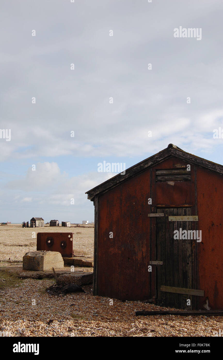 Wooden shack at Dungeness beach, Kent, England Stock Photo - Alamy