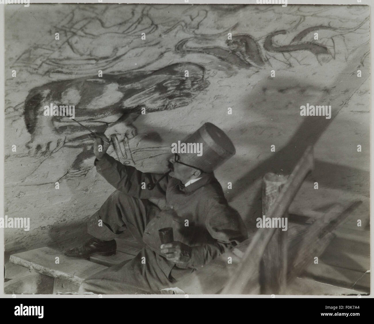Finnish artist Akseli Gallen-Kallela paints his famous fresco 'The ...