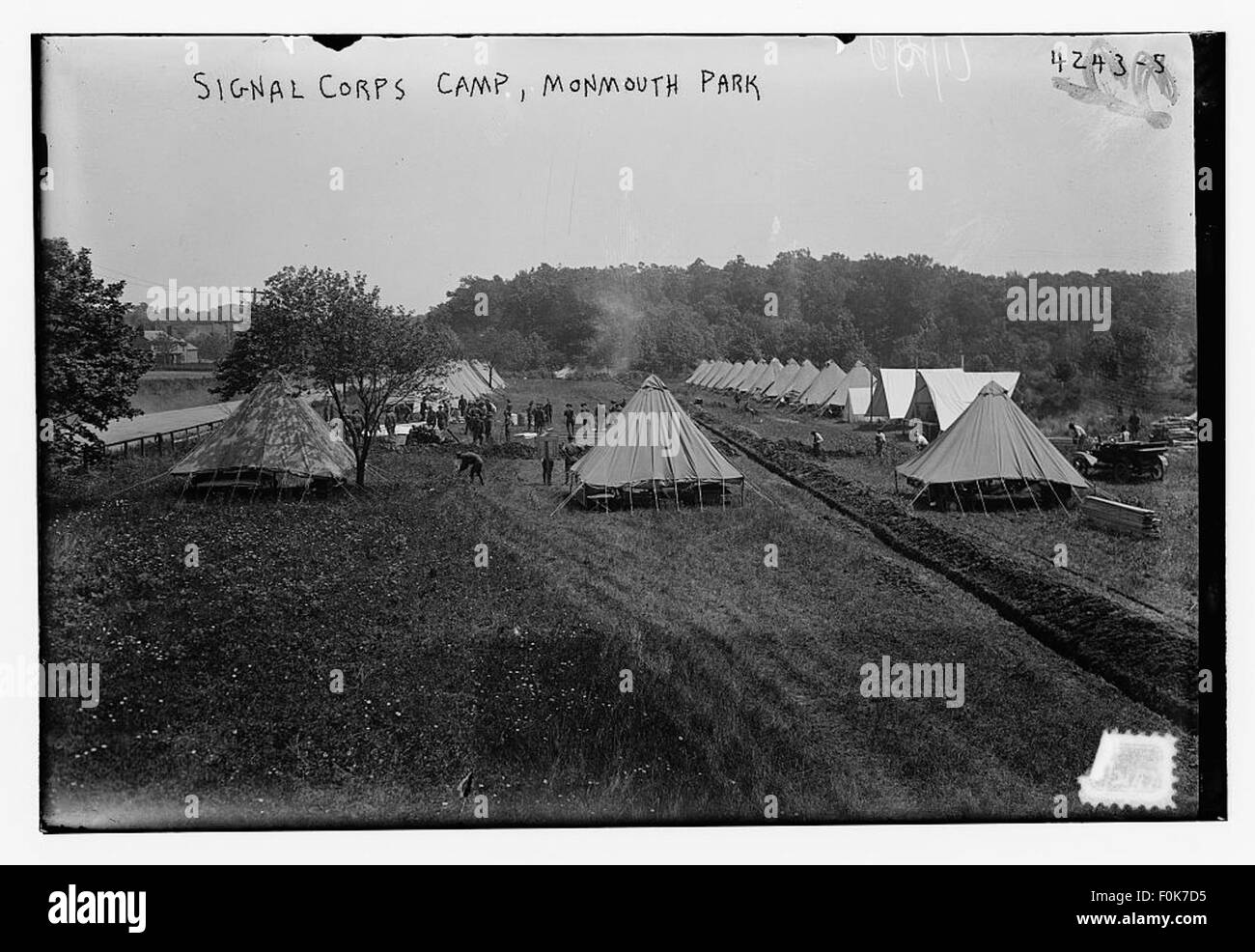 The Signal Corps camp at Monmouth Park, New Jersey, served as a ...