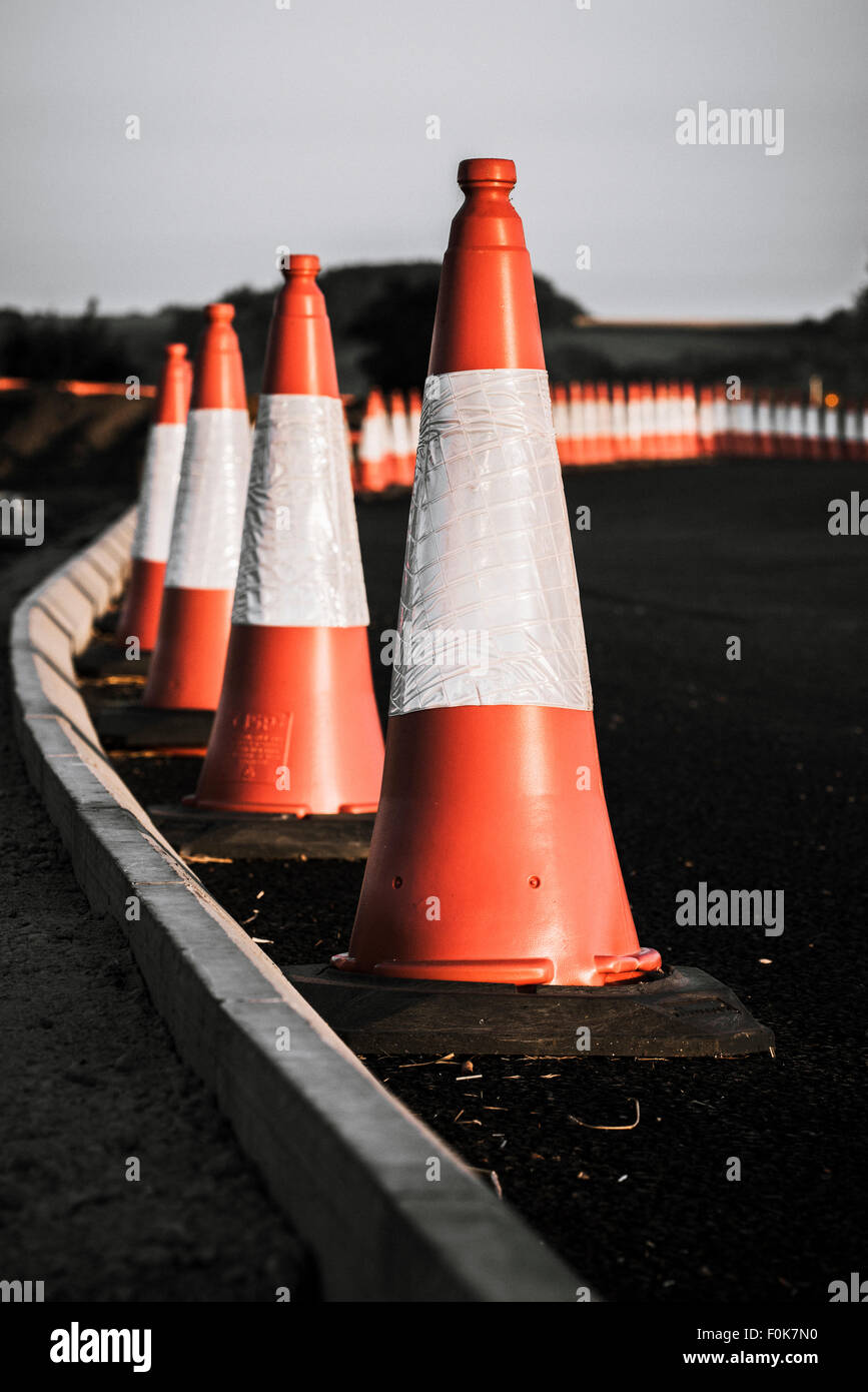 Orange hazard cones hi-res stock photography and images - Alamy