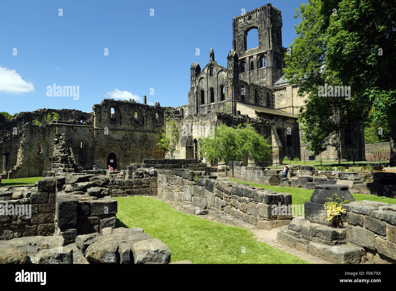The ruins of Kirstall Abbey, Leeds, West Yorkshire, an English ...