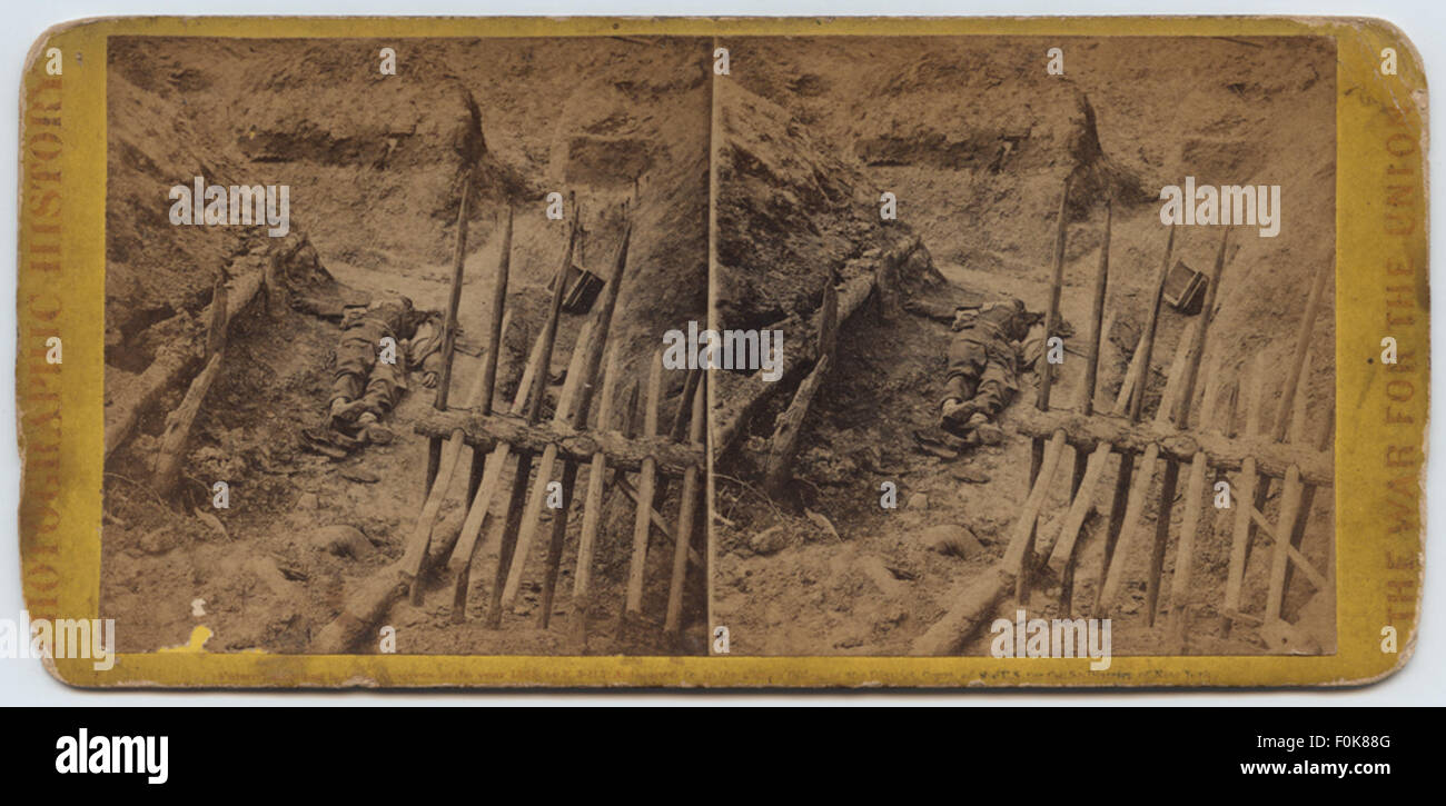 A view inside the Confederate fortifications known as 'Fort Damnation ...