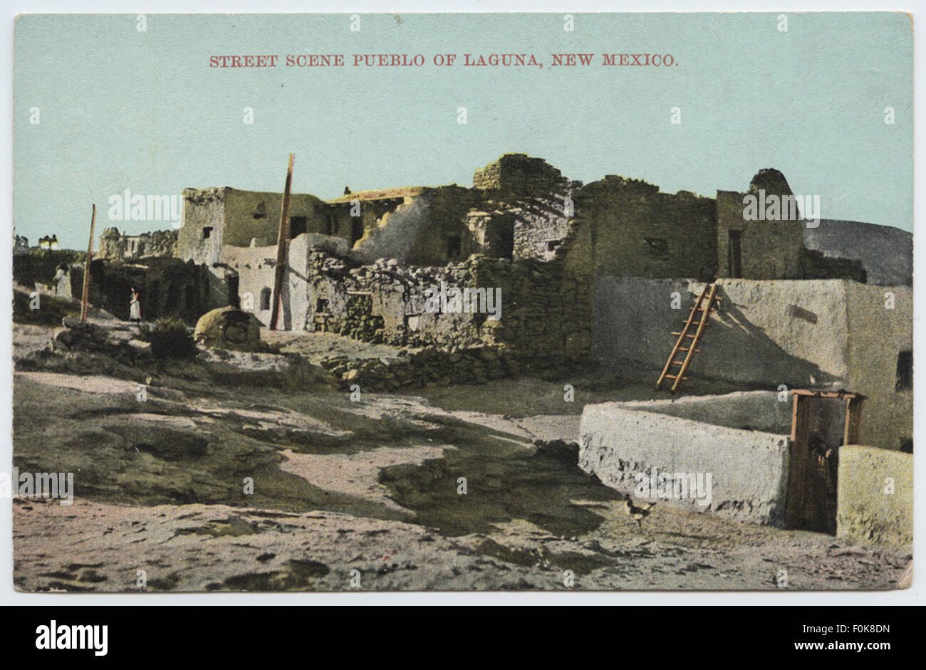 A traditional street scene in the Pueblo of Laguna, New Mexico ...
