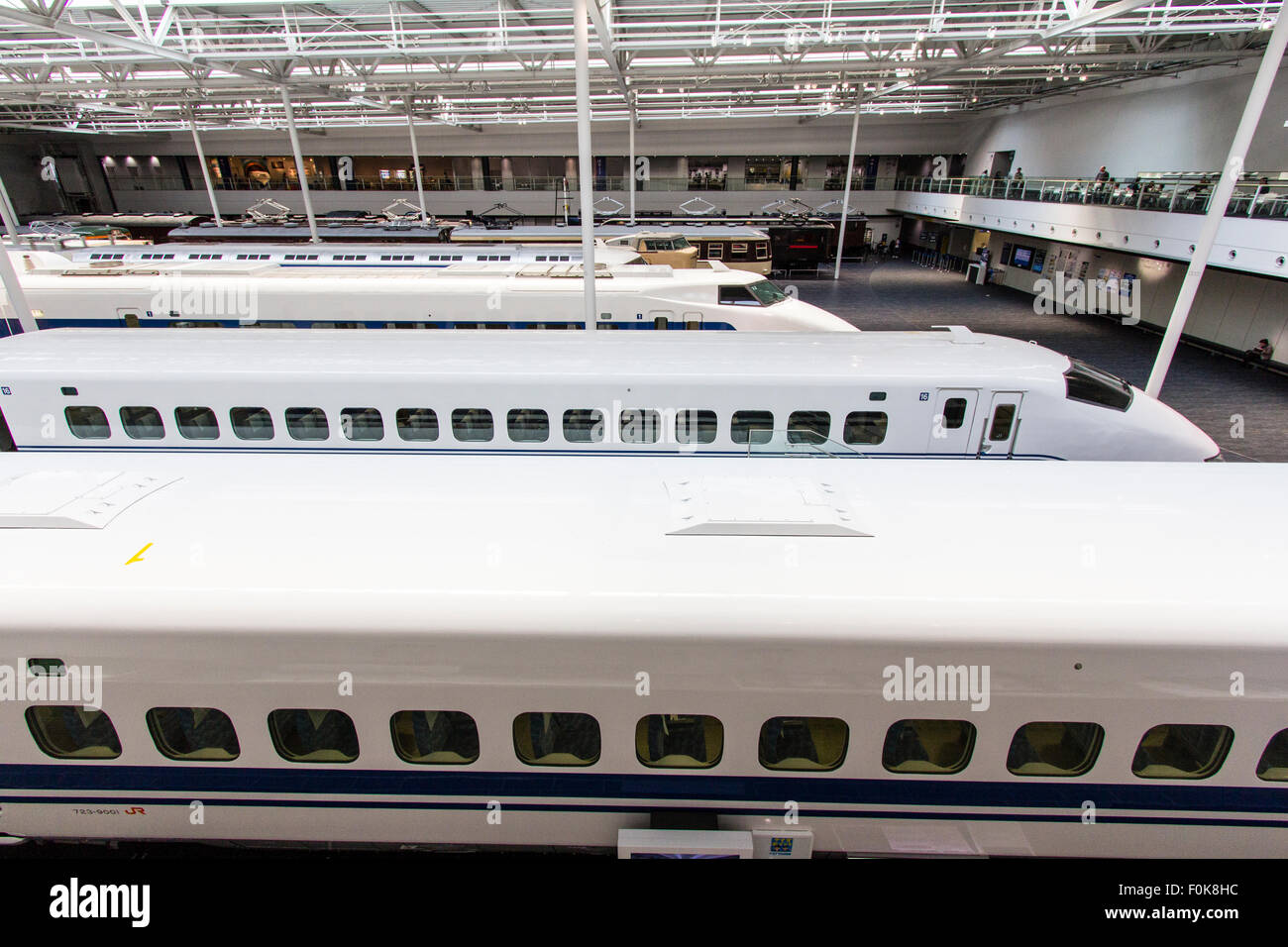 Japan, Nagoya, Railway park. Interior of the Shinkansen Museum. View of ...