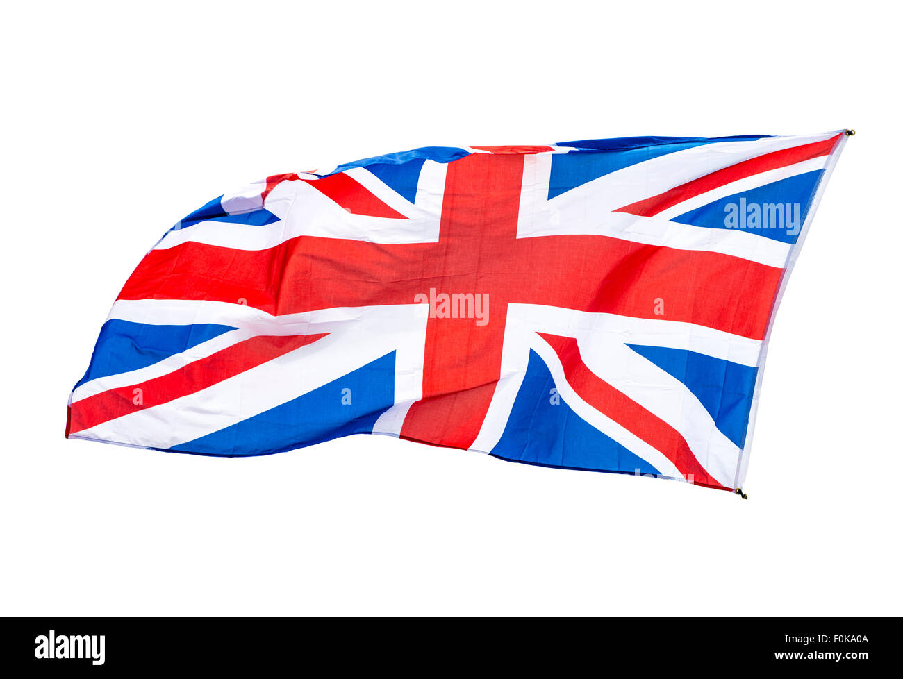 Union jack flag flying Cut Out Stock Images & Pictures - Alamy