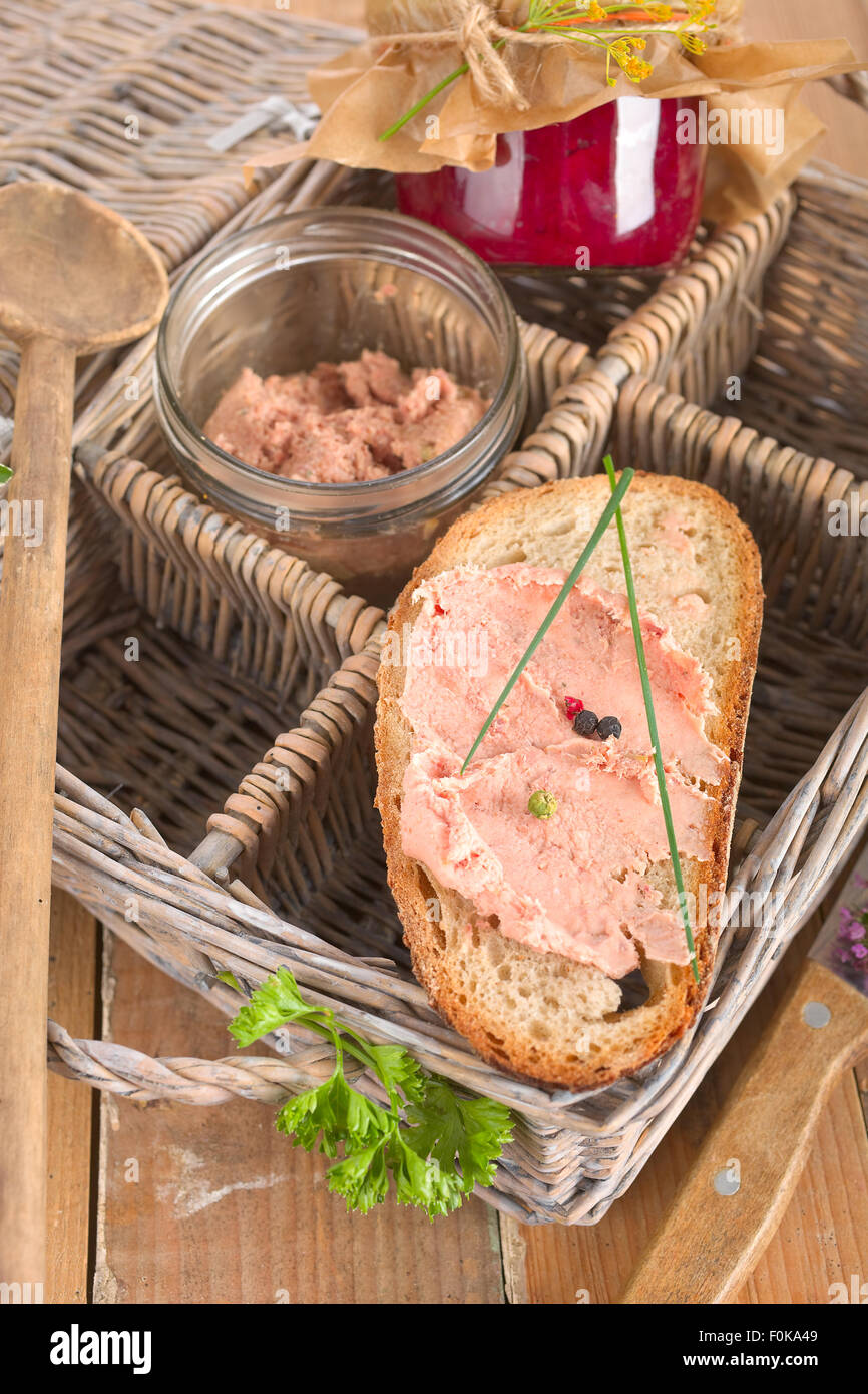 Meat bread spread Stock Photo - Alamy