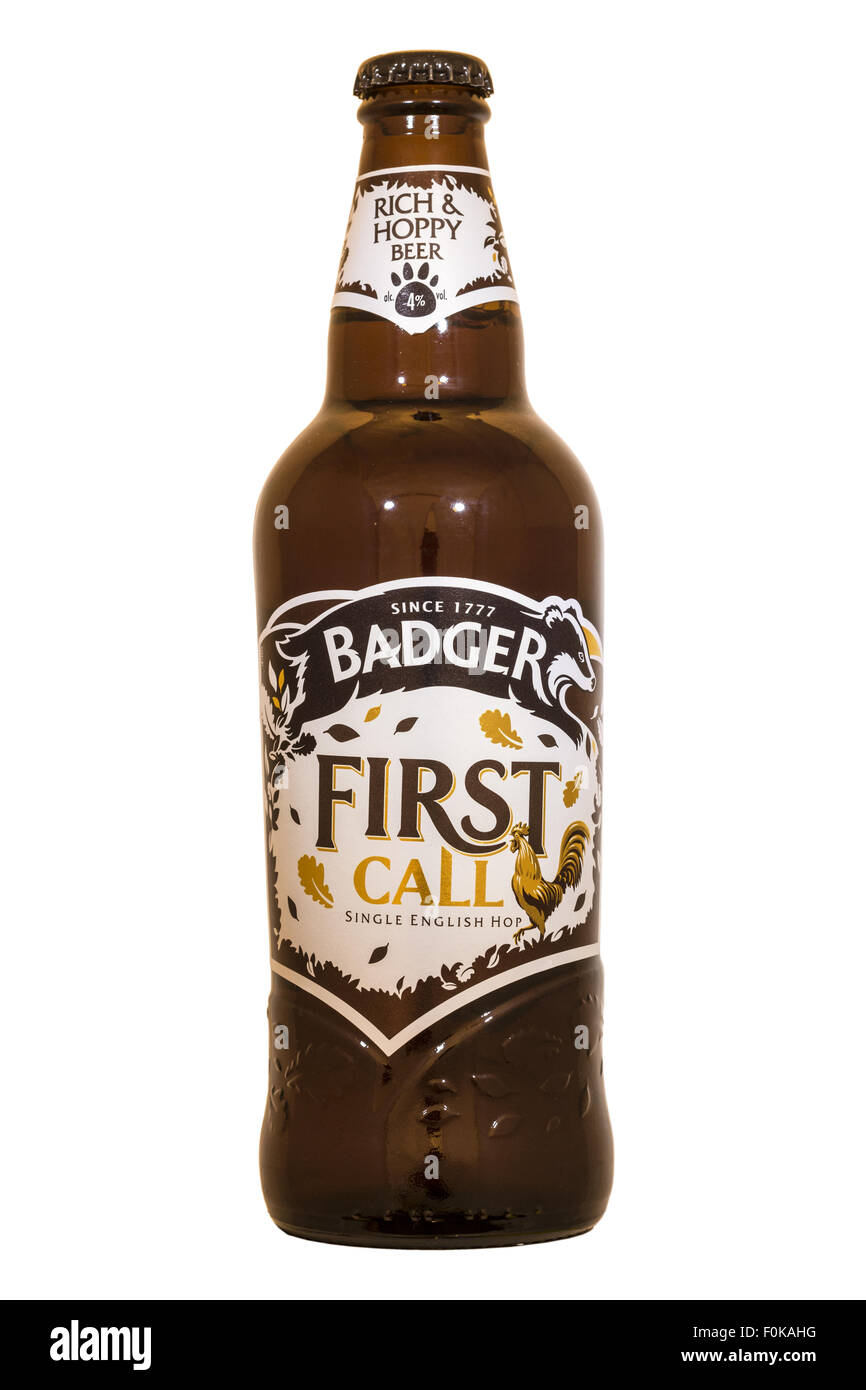 Hall & Woodhouse (Badger) First Call Bottled Beer - 2015 Stock Photo ...