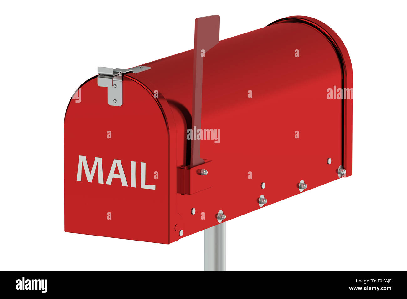 Red Mailbox isolated on white background Stock Photo - Alamy