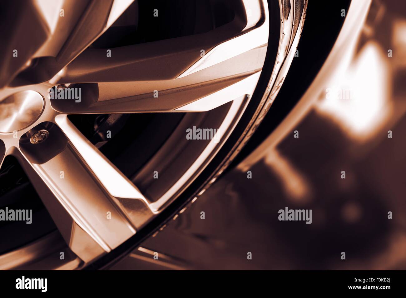 Alloy Car Wheel Closeup. Modern Car Wheel Stock Photo - Alamy