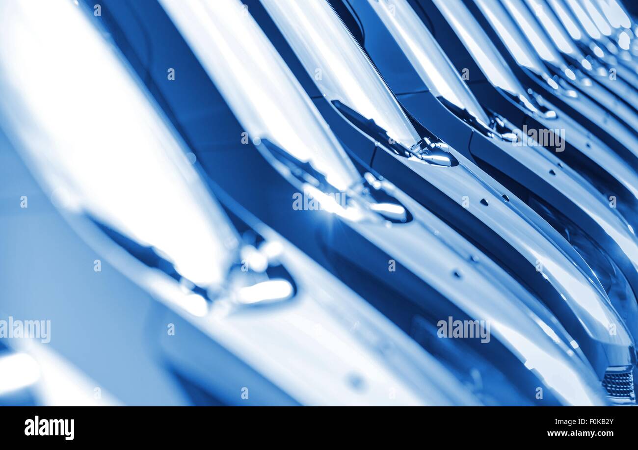 Blue Cars Stock Row. Dealership Lot Row. Cars Market Concept in Blue ...