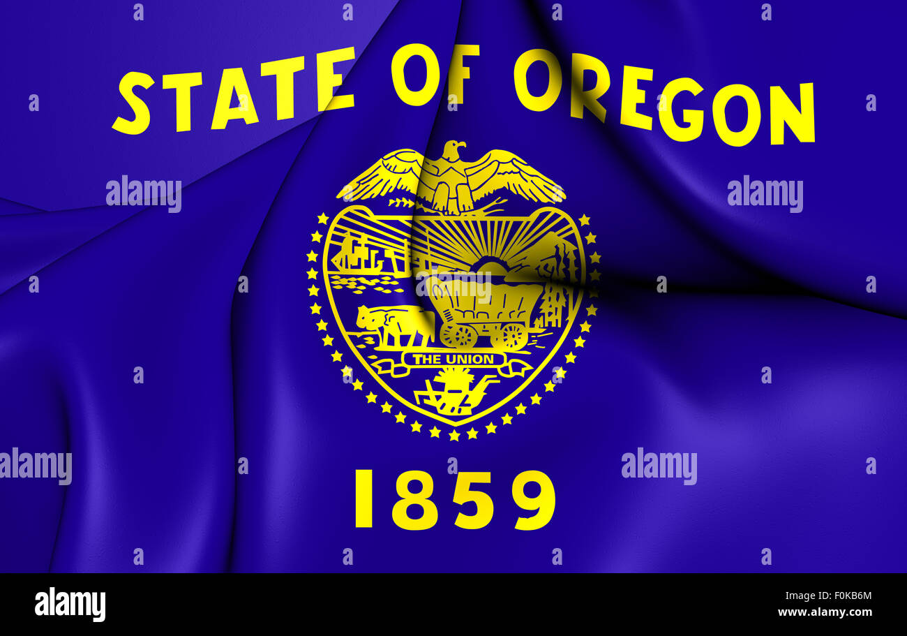 3D Flag of Oregon, USA. 3D Illustration Stock Photo - Alamy
