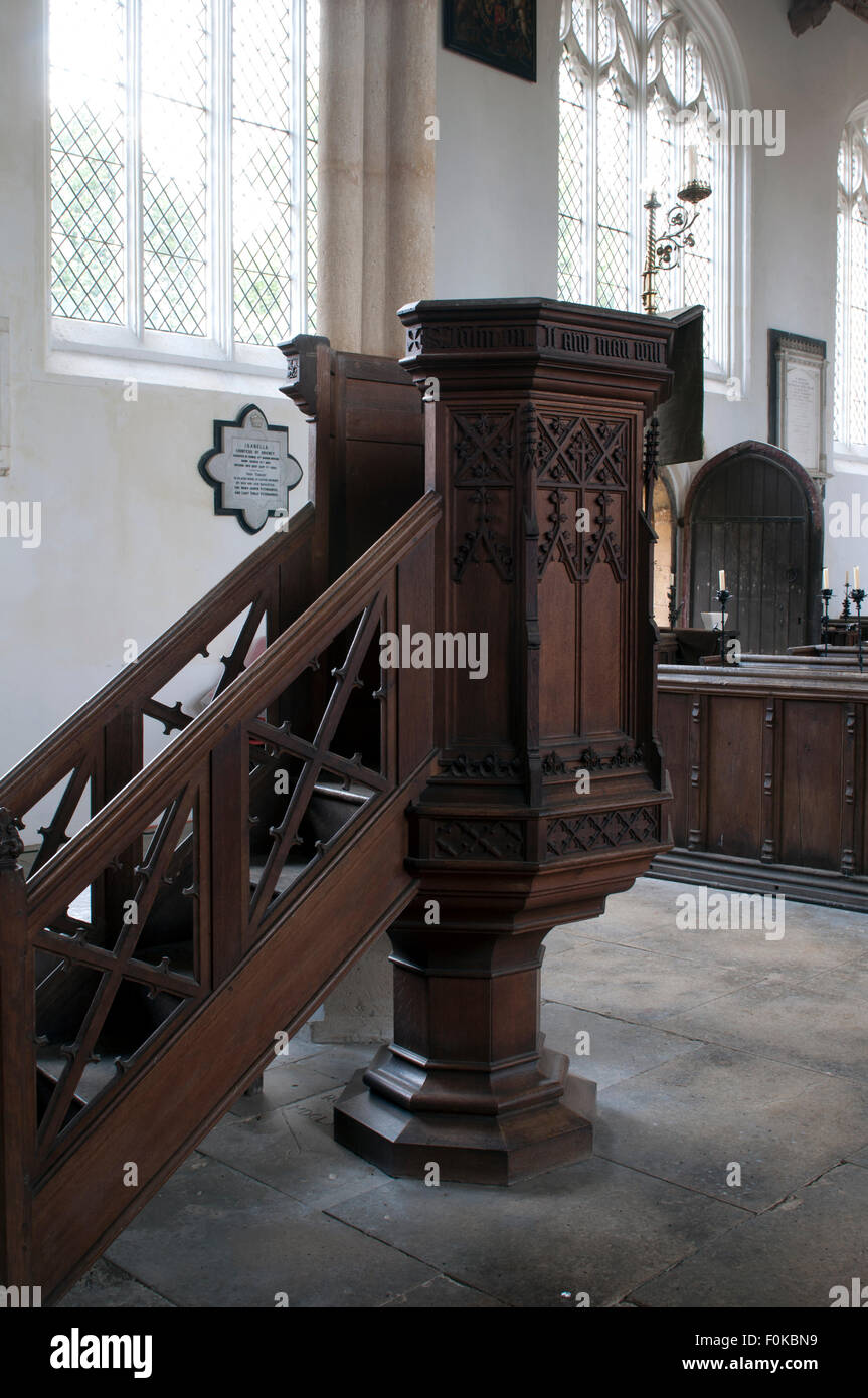 The pulpit, St. Mary the Virgin Church, Whiston, Northamptonshire ...