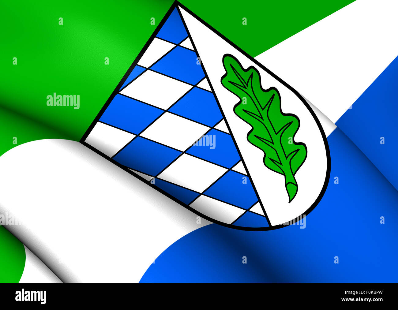 3D Flag of Landkreis Aichach, Germany. Close Up Stock Photo - Alamy