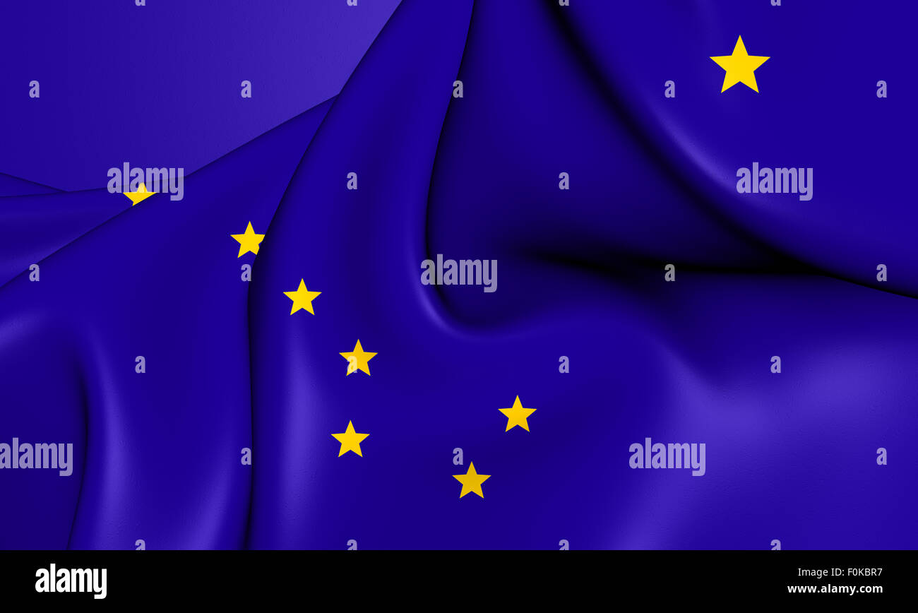 3D Flag of the Alaska. Close Up Stock Photo - Alamy
