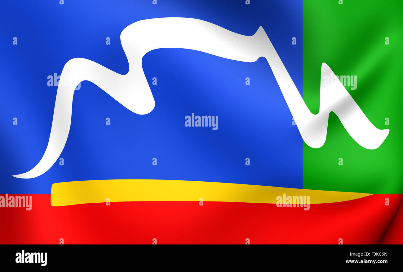 3D Flag of the Cape Town, South Africa. Close Up Stock Photo - Alamy