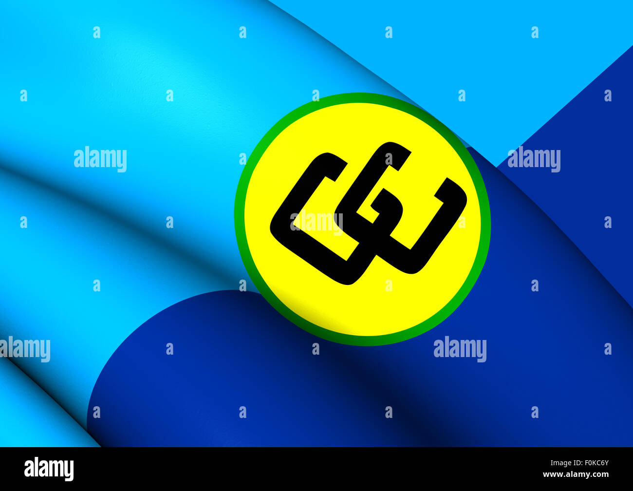 3D Flag of the Caribbean Community (CARICOM). Close Up Stock Photo - Alamy