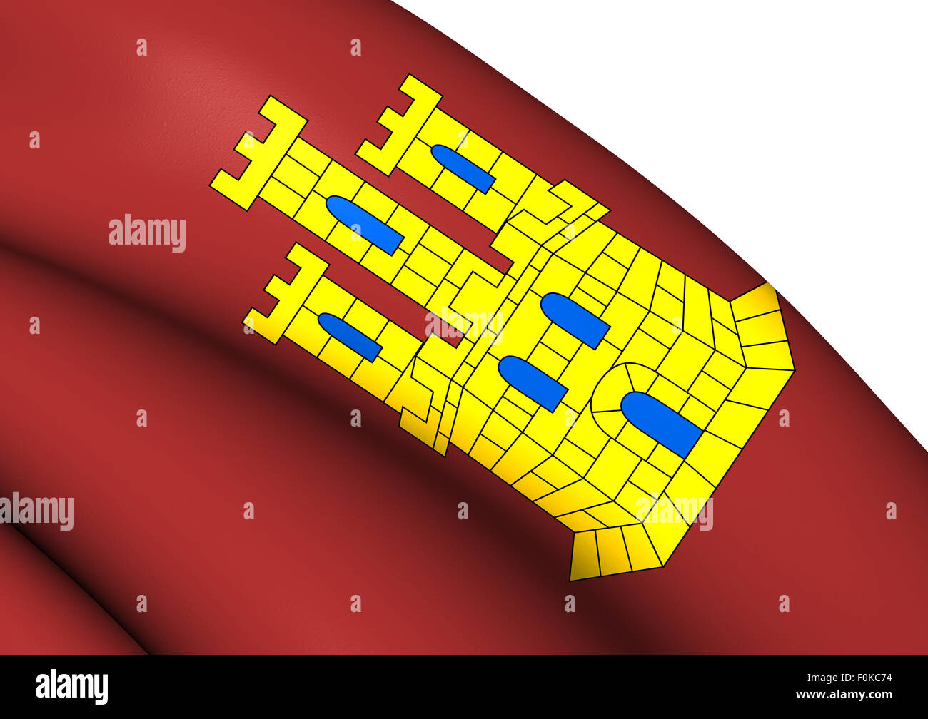 Flag of Castile-La Mancha, Spain. Close Up Stock Photo - Alamy