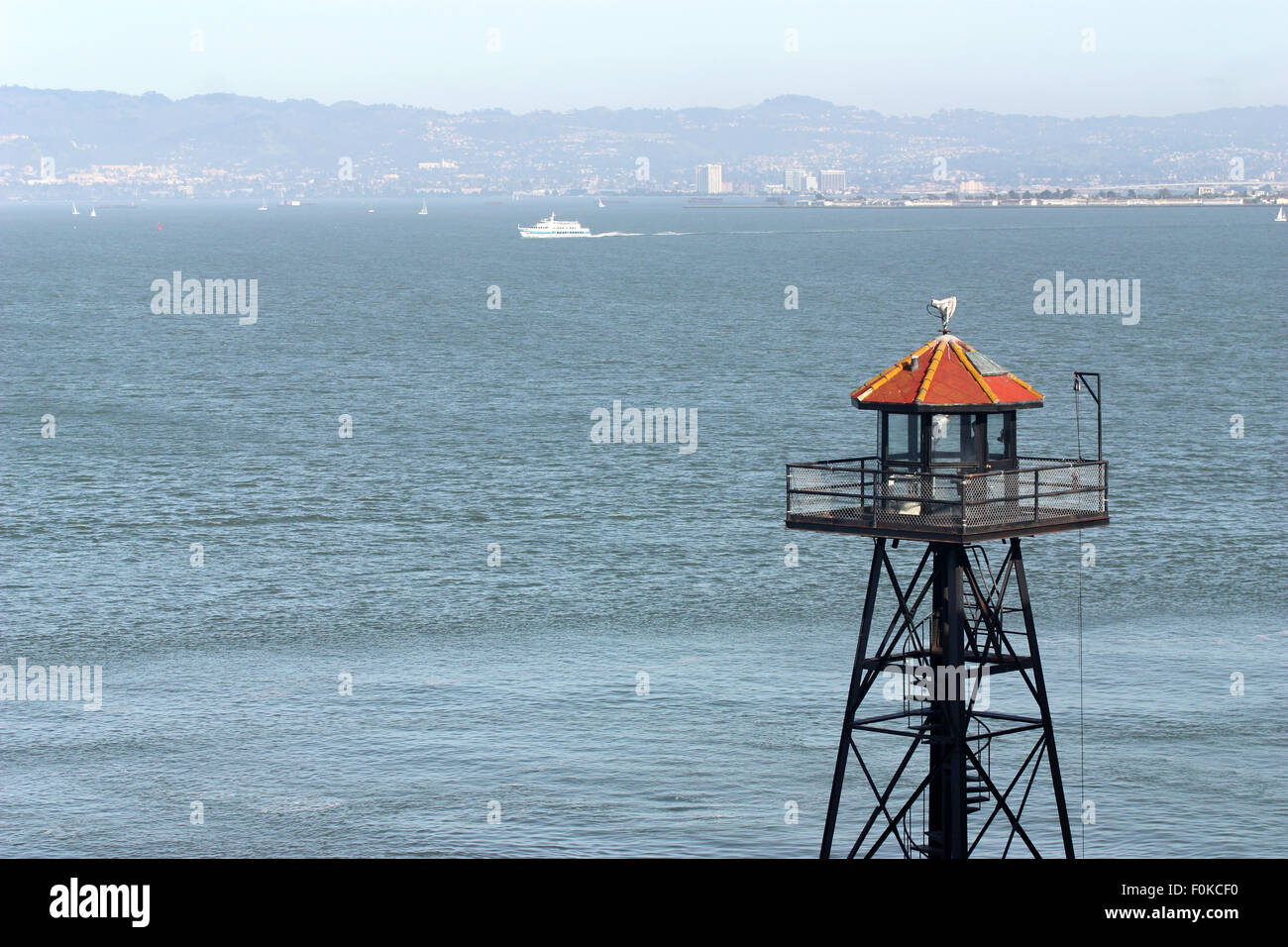Old watchtower on Alcatraz island in San Francisco Stock Photo - Alamy