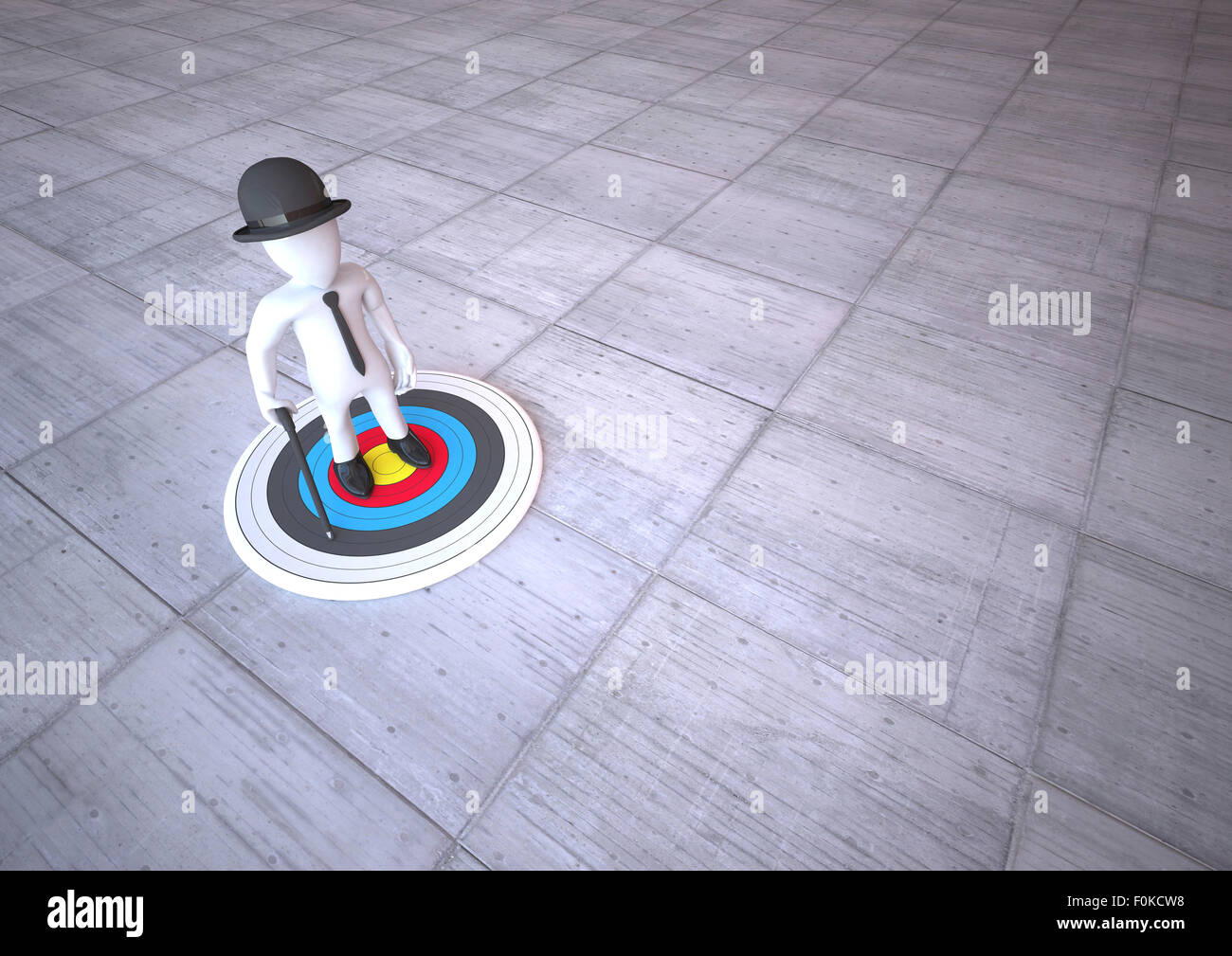 Manikin standing on target, 3d illustration Stock Photo - Alamy