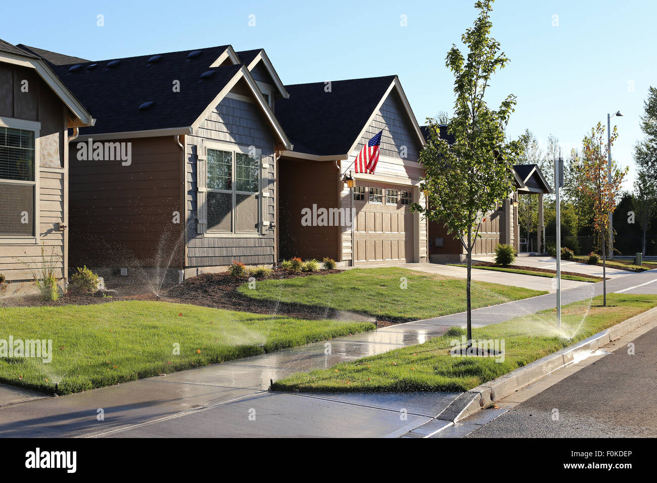 Family homes in suburban neighborhood Stock Photo - Alamy