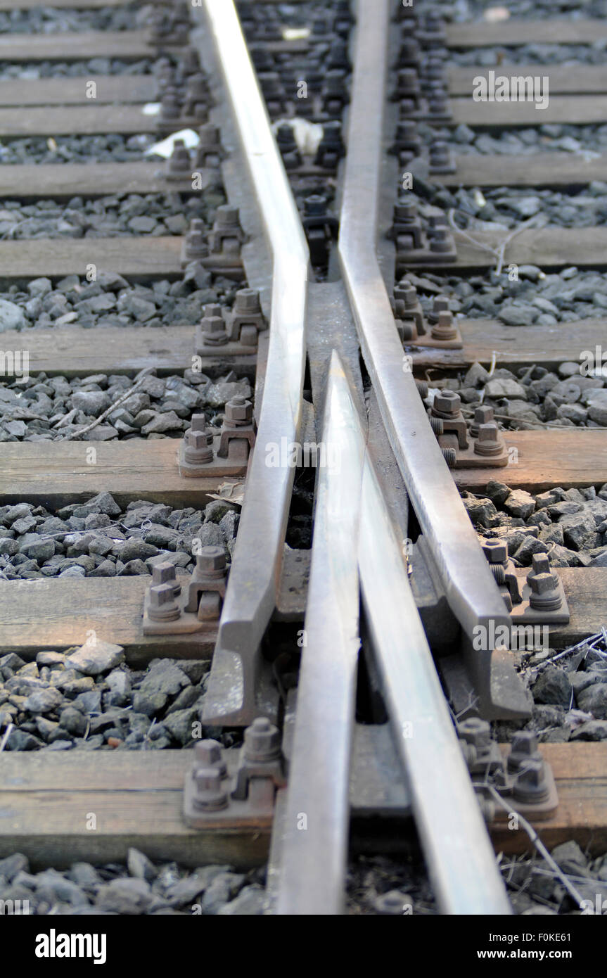 railway switch germany europe Stock Photo - Alamy