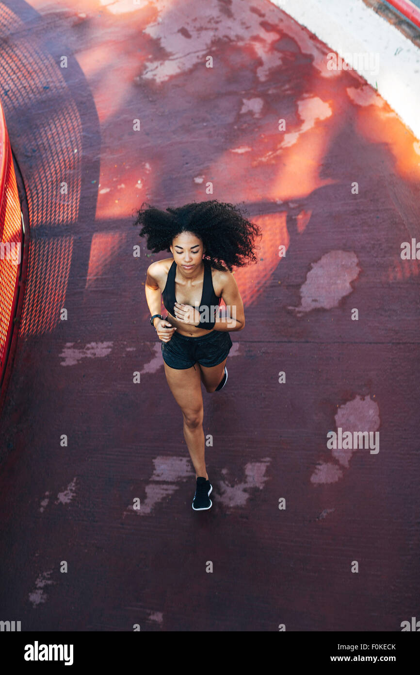 Spain, Barcelona, jogging young woman Stock Photo - Alamy