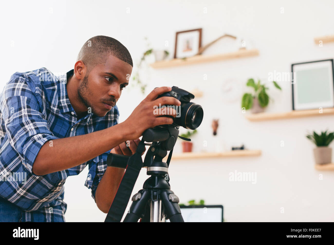 African American Photographer With Camera
