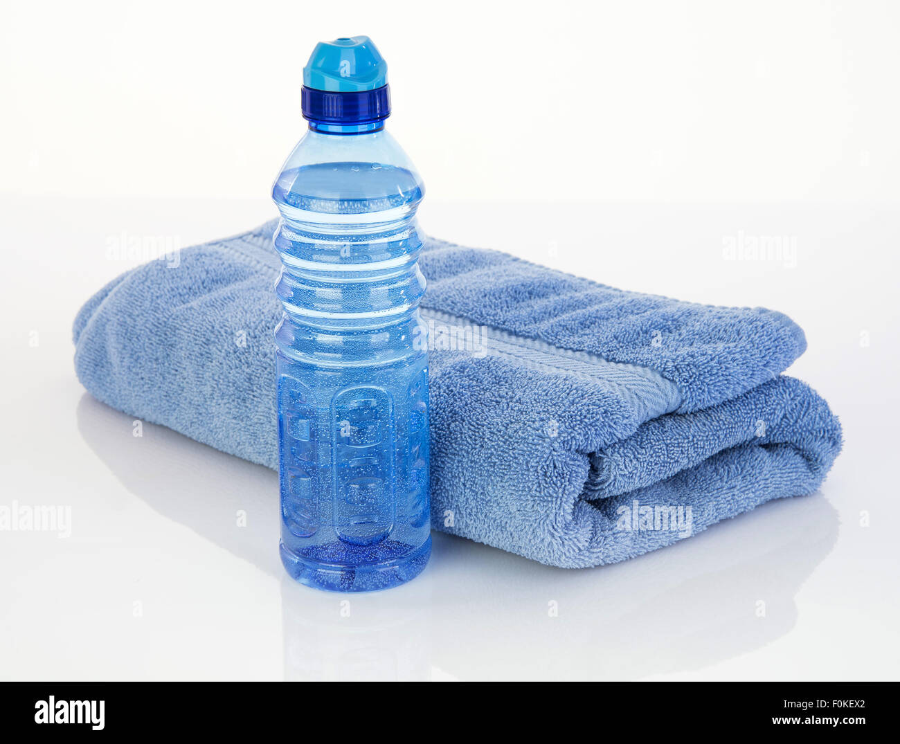 Blue color for male fitness tools to hydrate Stock Photo - Alamy