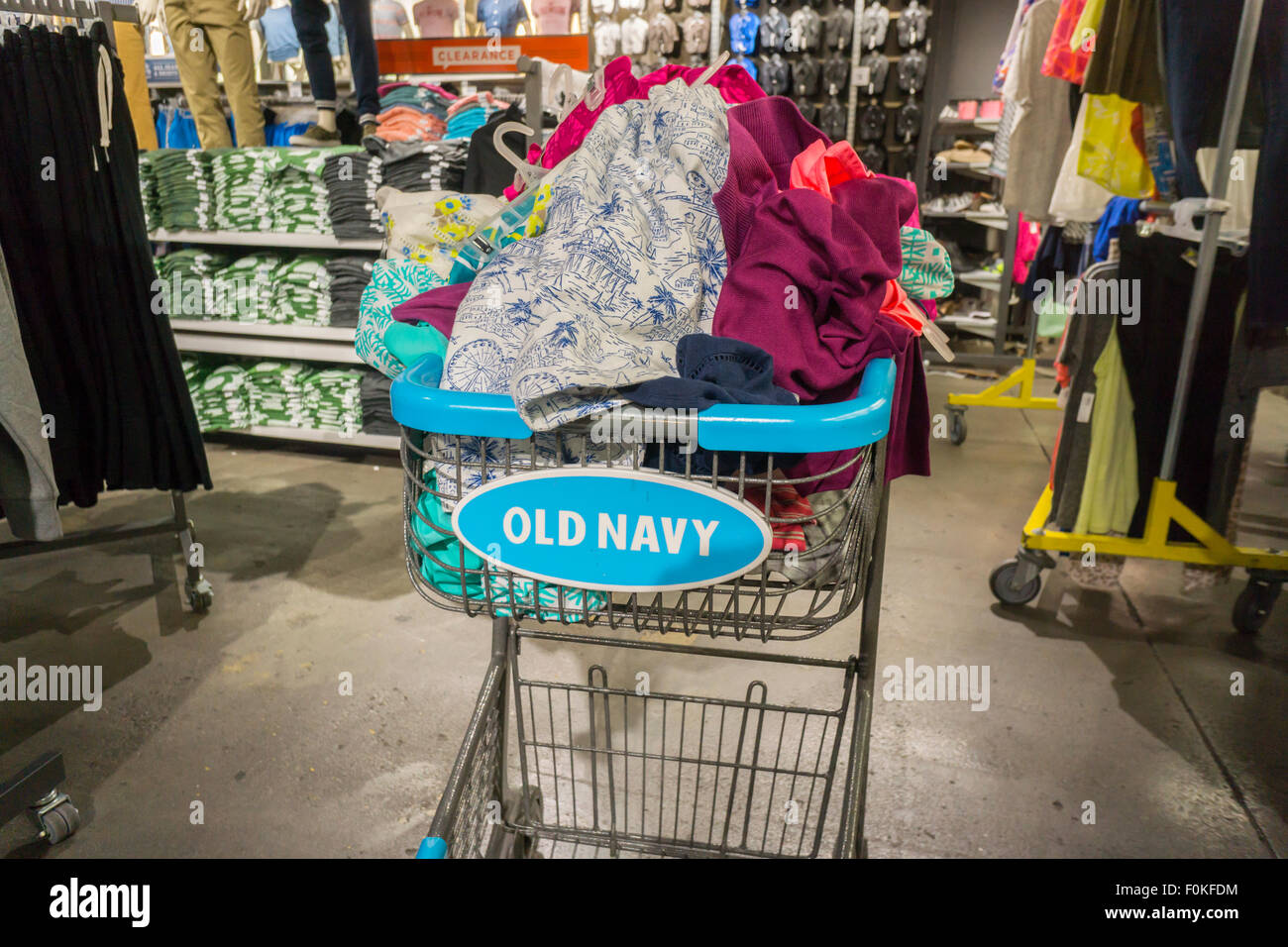 Shopping at the Gap Old Navy brand store in Herald Square in New York ...