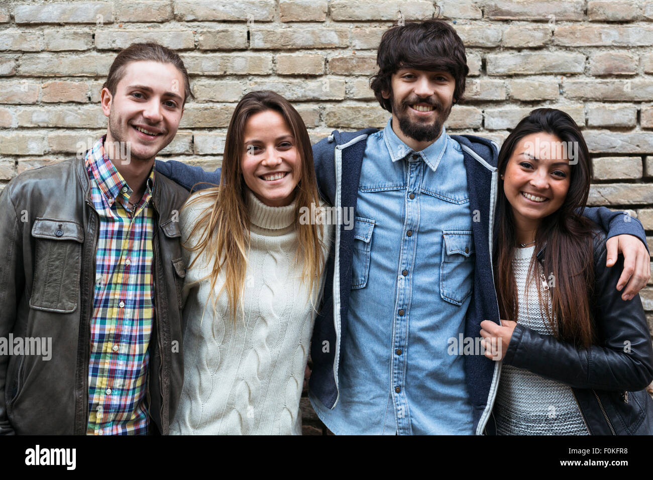 Group picture of four friends Stock Photo - Alamy