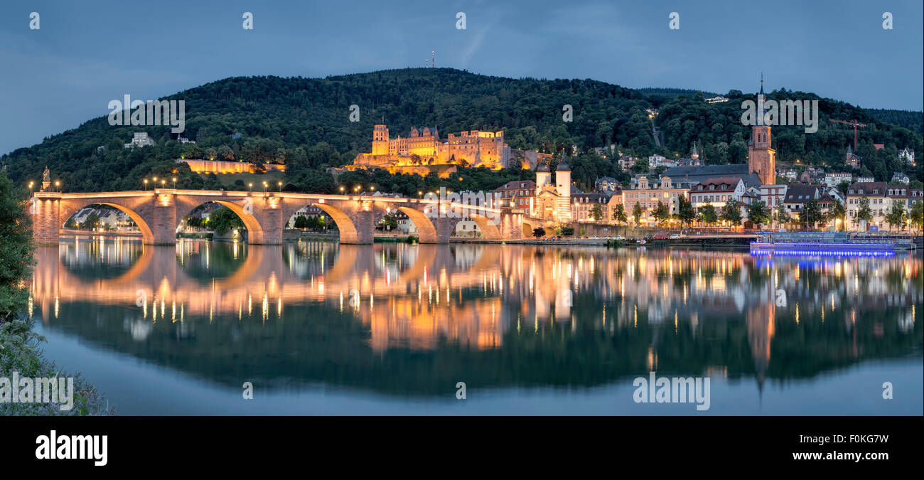 Germany, Baden-Wuerttemberg, Heidelberg, Heidelberg Castle and Neckar ...