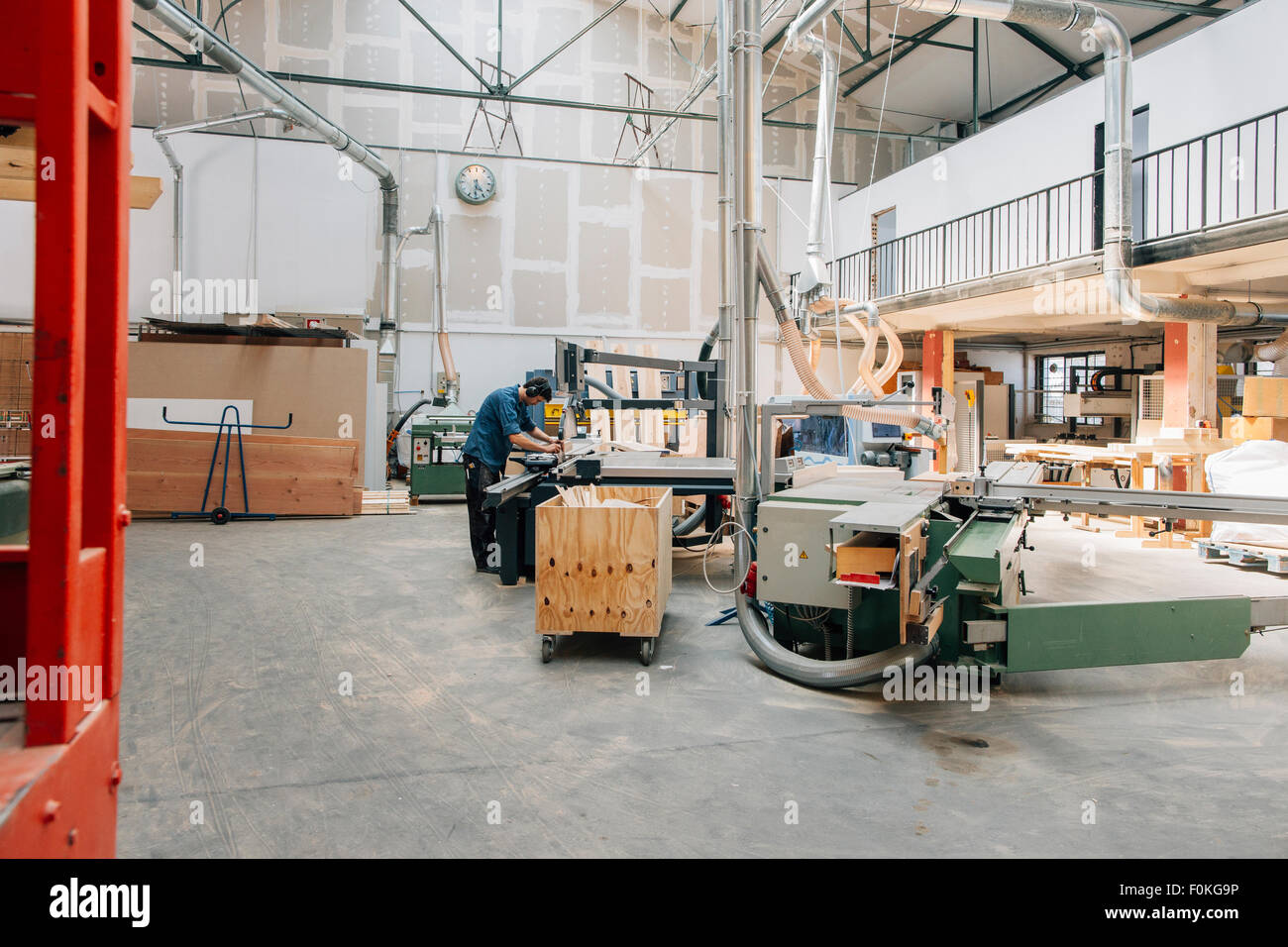Carpenter working on shop floor Stock Photo - Alamy