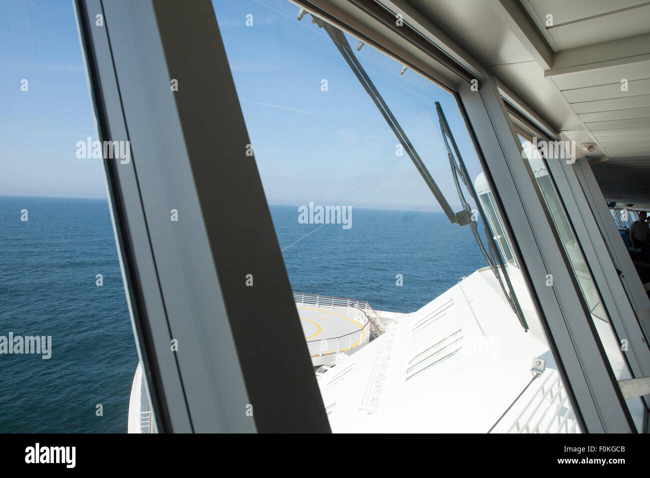 Inside a modern cruise ship bridge navigating in the ocean The ...