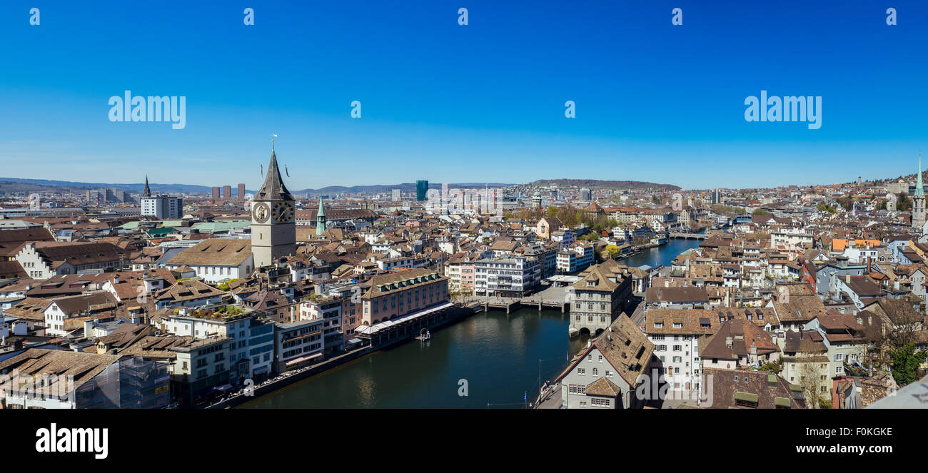 Switzerland, Zurich, Panorama of old town, Limmat river Stock Photo - Alamy