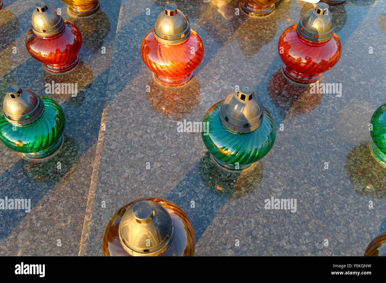 Many grave candles hi-res stock photography and images - Alamy