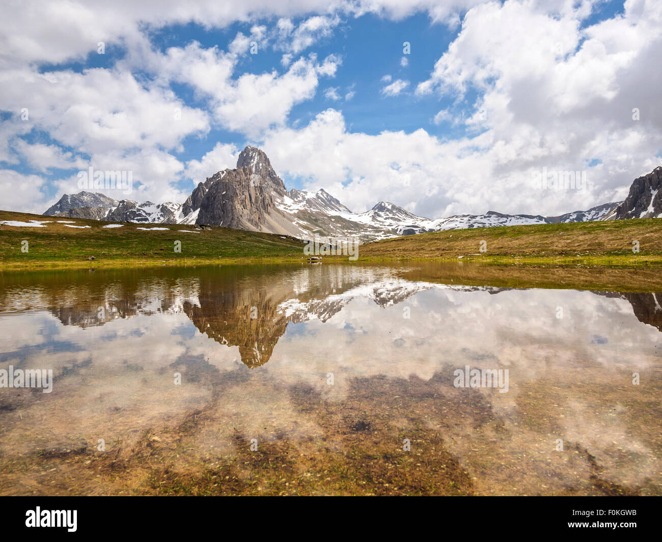 Italy, Piemont, Maira Valley, mountainsape with lake Stock Photo - Alamy