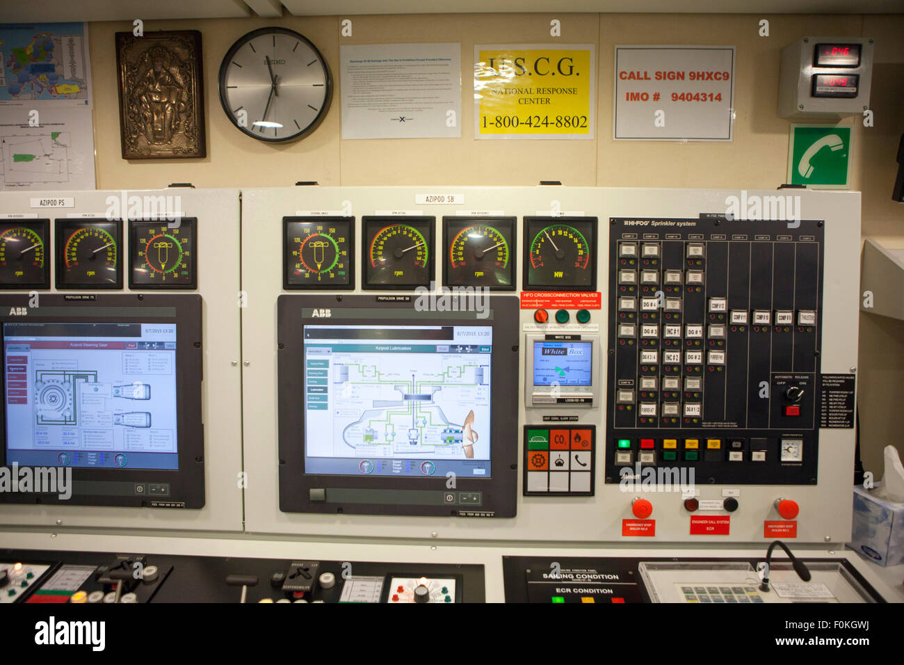 The engine control room inside a modern cruise liner The Celebrity ...
