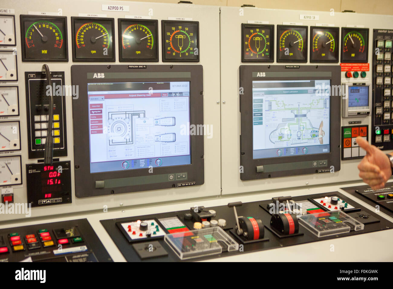 The engine control room inside a modern cruise liner The Celebrity ...