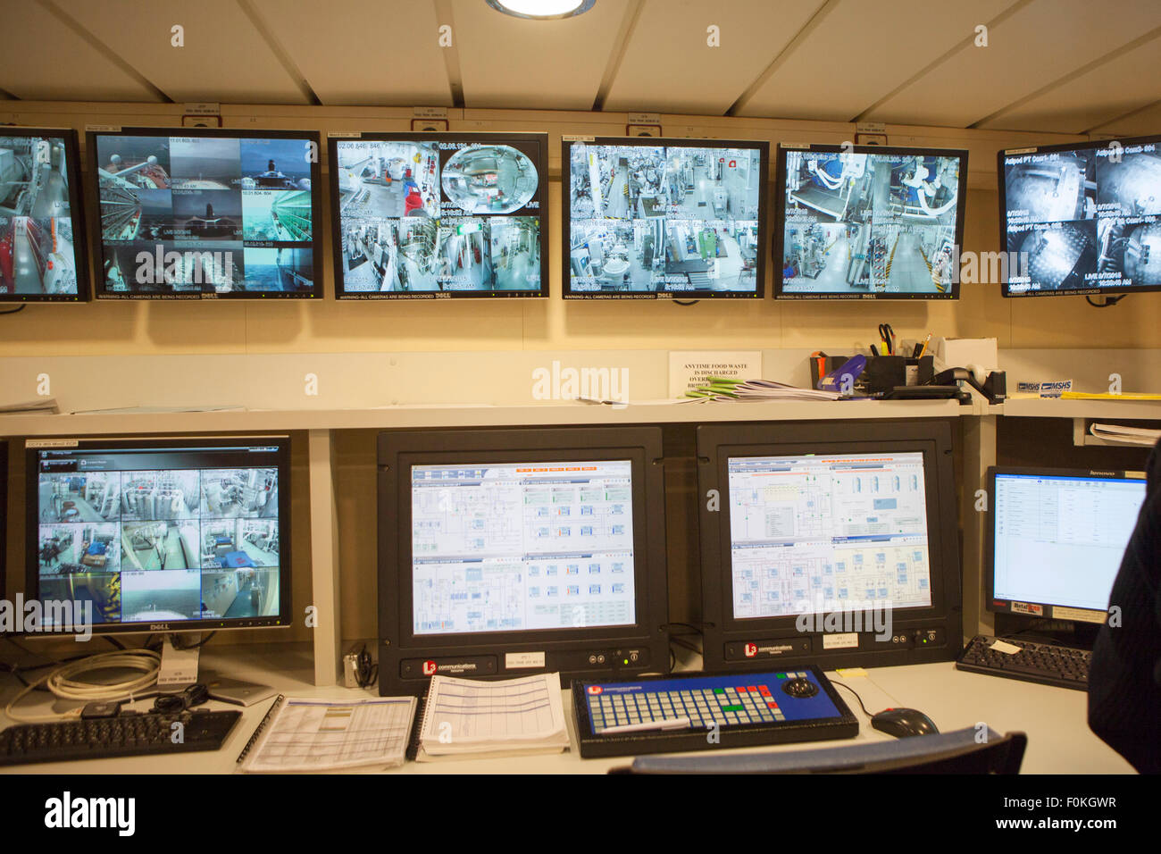 The engine control room inside a modern cruise liner The Celebrity ...
