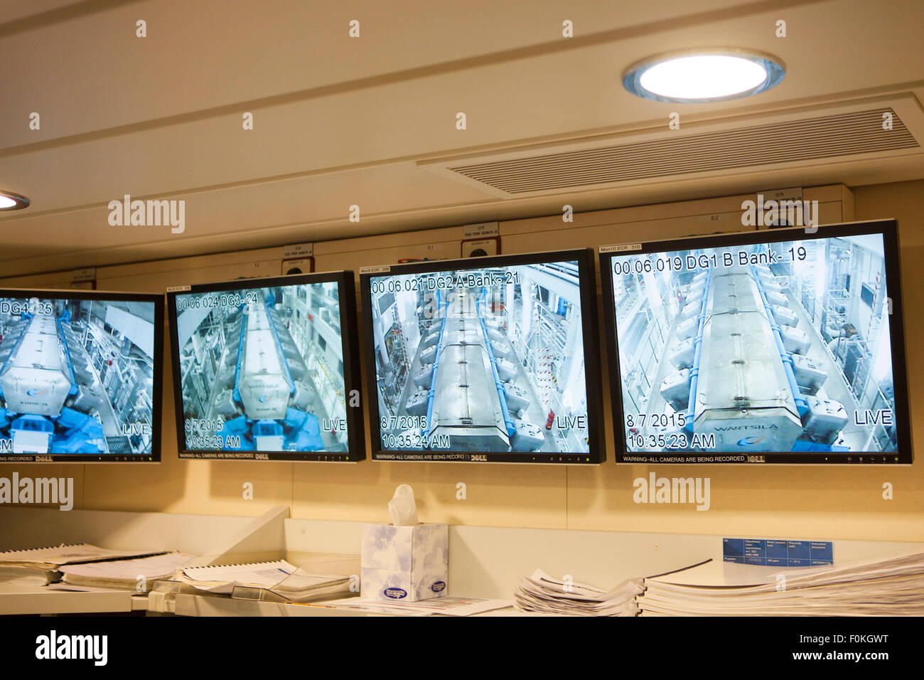 The engine control room inside a modern cruise liner The Celebrity ...