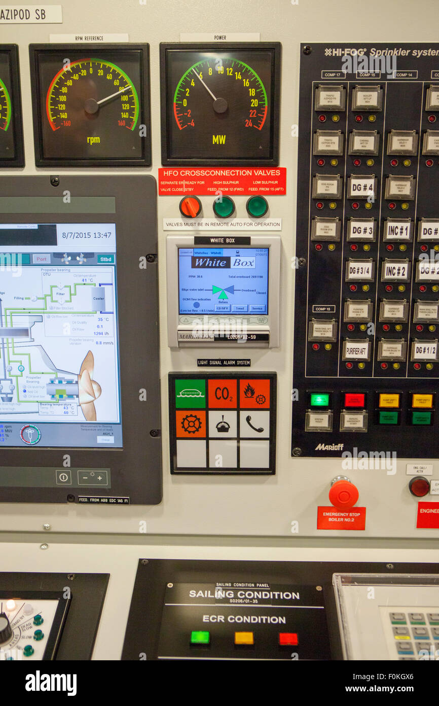 The engine control room inside a modern cruise liner The Celebrity ...