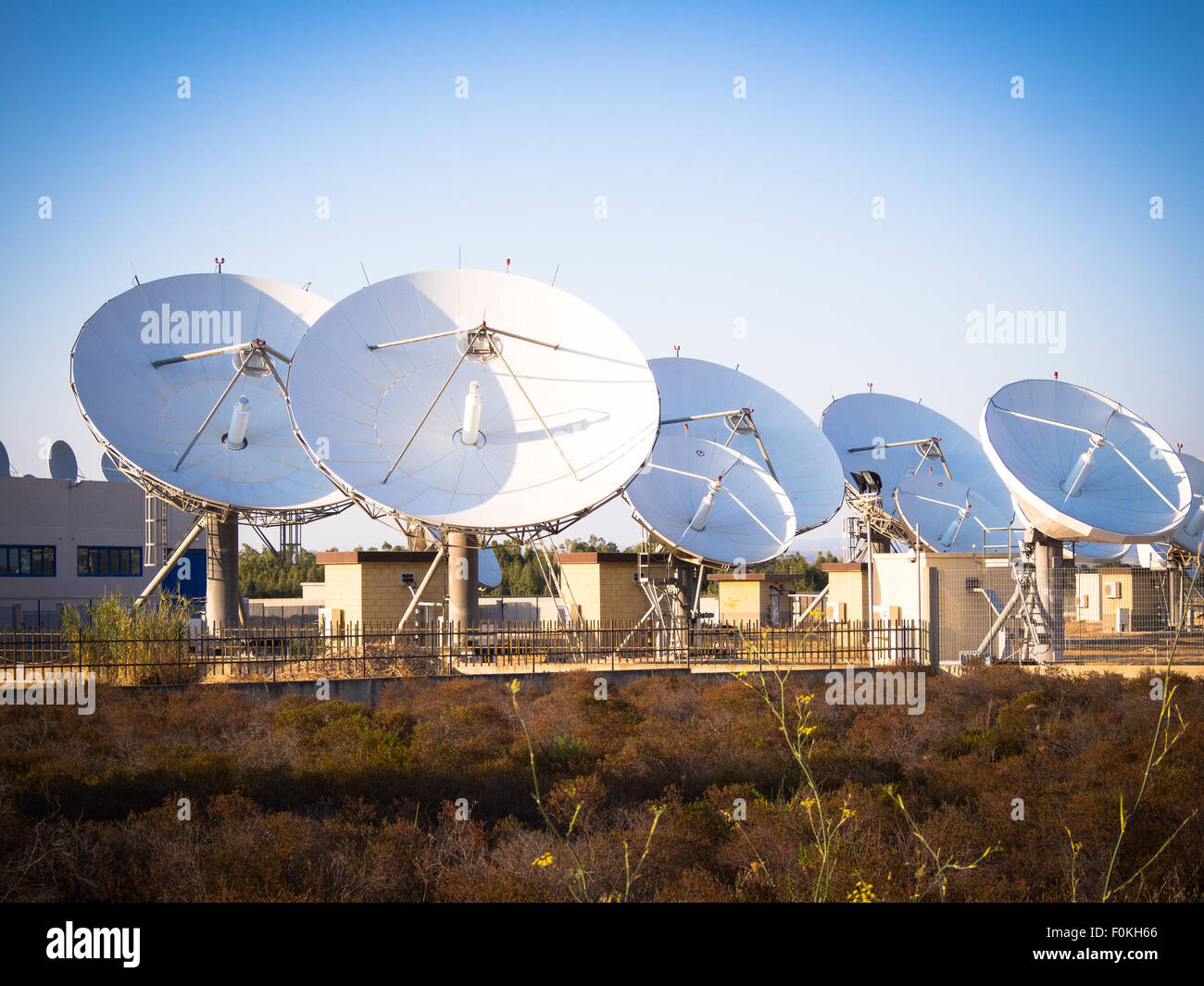 teleport satellite communications. Group of antennas in teleport of ...