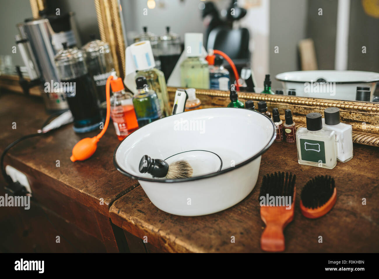 Utensils in a barber shop Stock Photo - Alamy