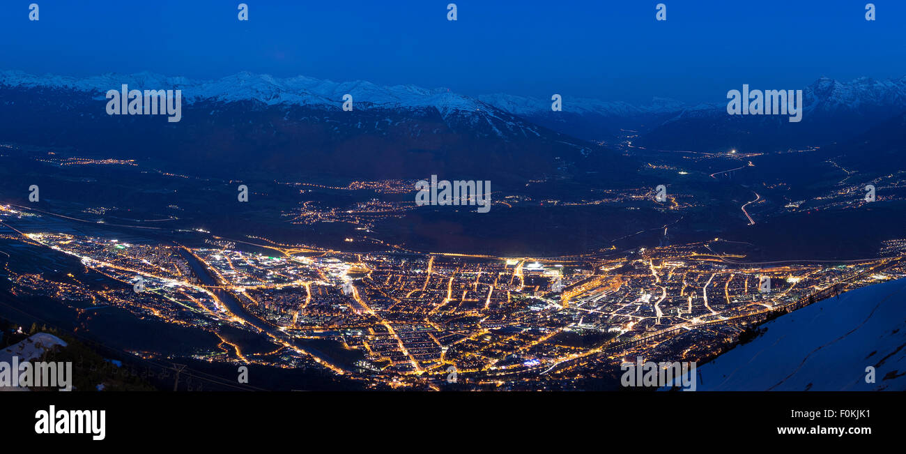 Austria, Tyrol, Innsbruck, cityscape at night Stock Photo - Alamy