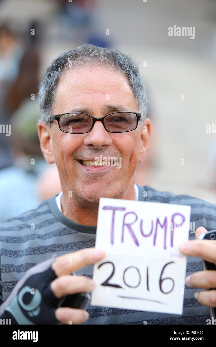 New York City, United States. 17th Aug, 2015. Trump fan Joe Lepore ...