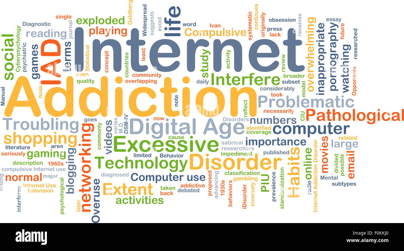 Background Concept Wordcloud Illustration Of Internet Addiction Stock