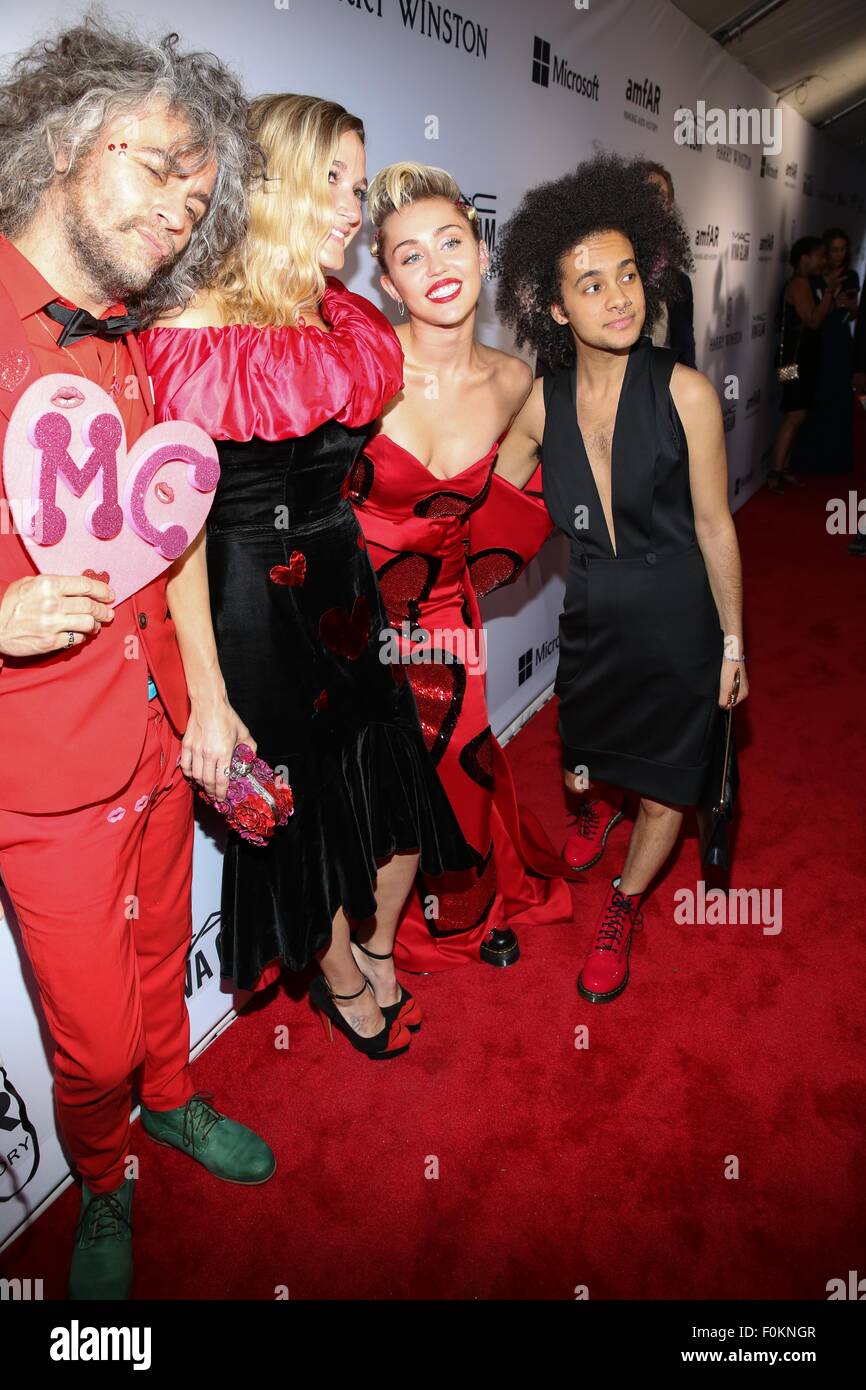 Miley Cyrus attends the 2015 amfAR Inspiration Gala New York at Spring ...