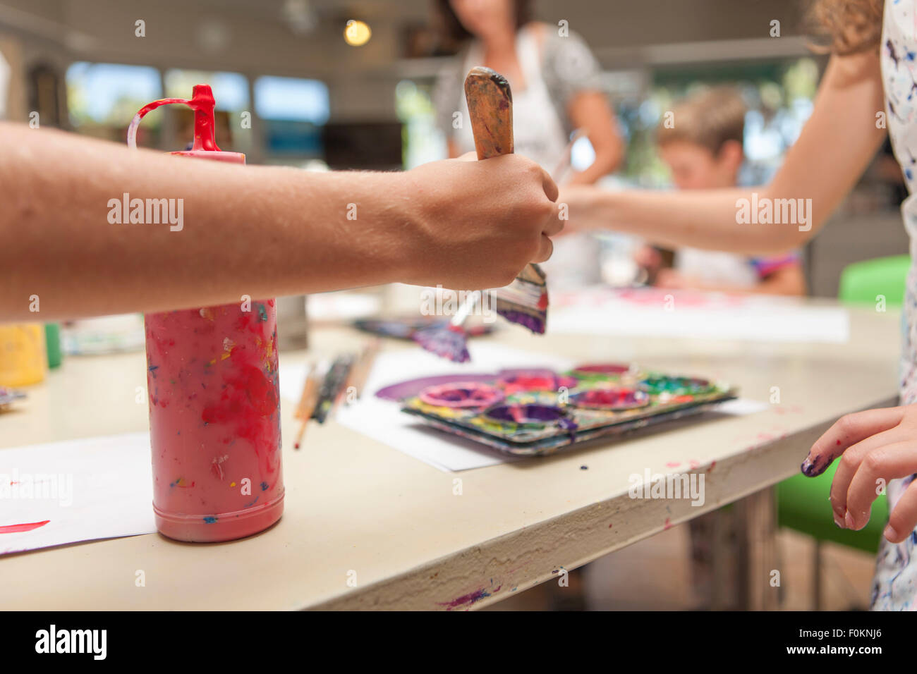 Children in an art class, close-up Stock Photo - Alamy