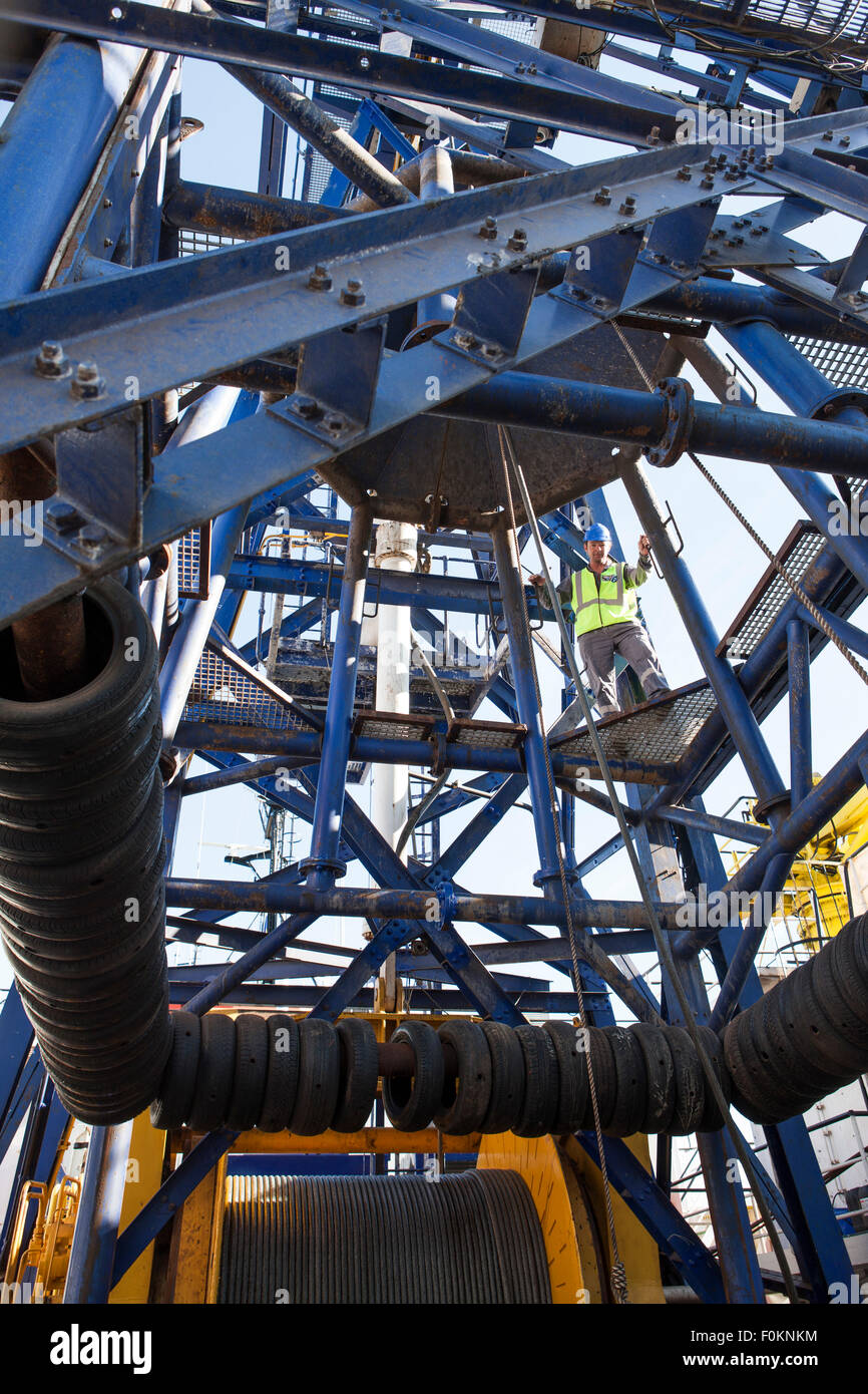 Man working onboard a ship Stock Photo - Alamy